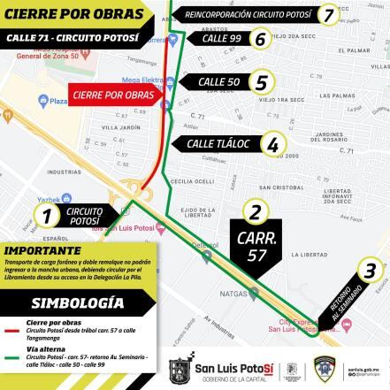 Anuncian cierre de Circuito Potosí y carretera 57; conoce las alternativas viales